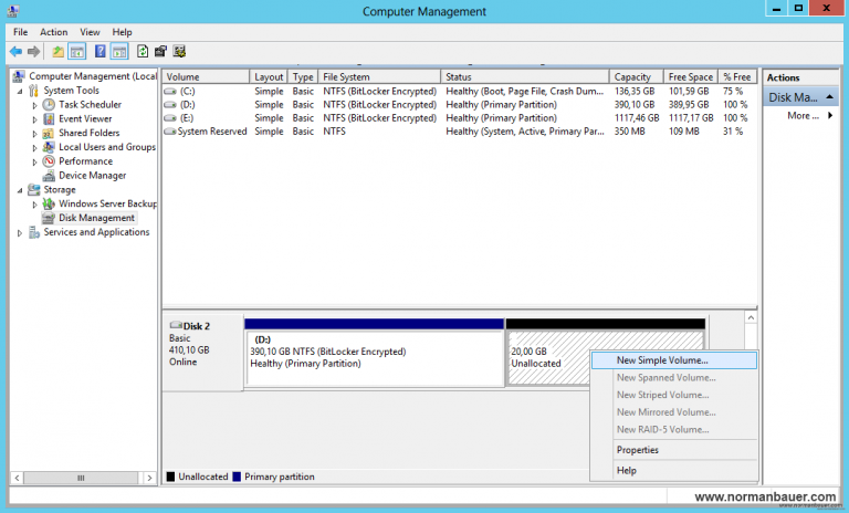 Disk Management Recreate Volume Norman Bauer